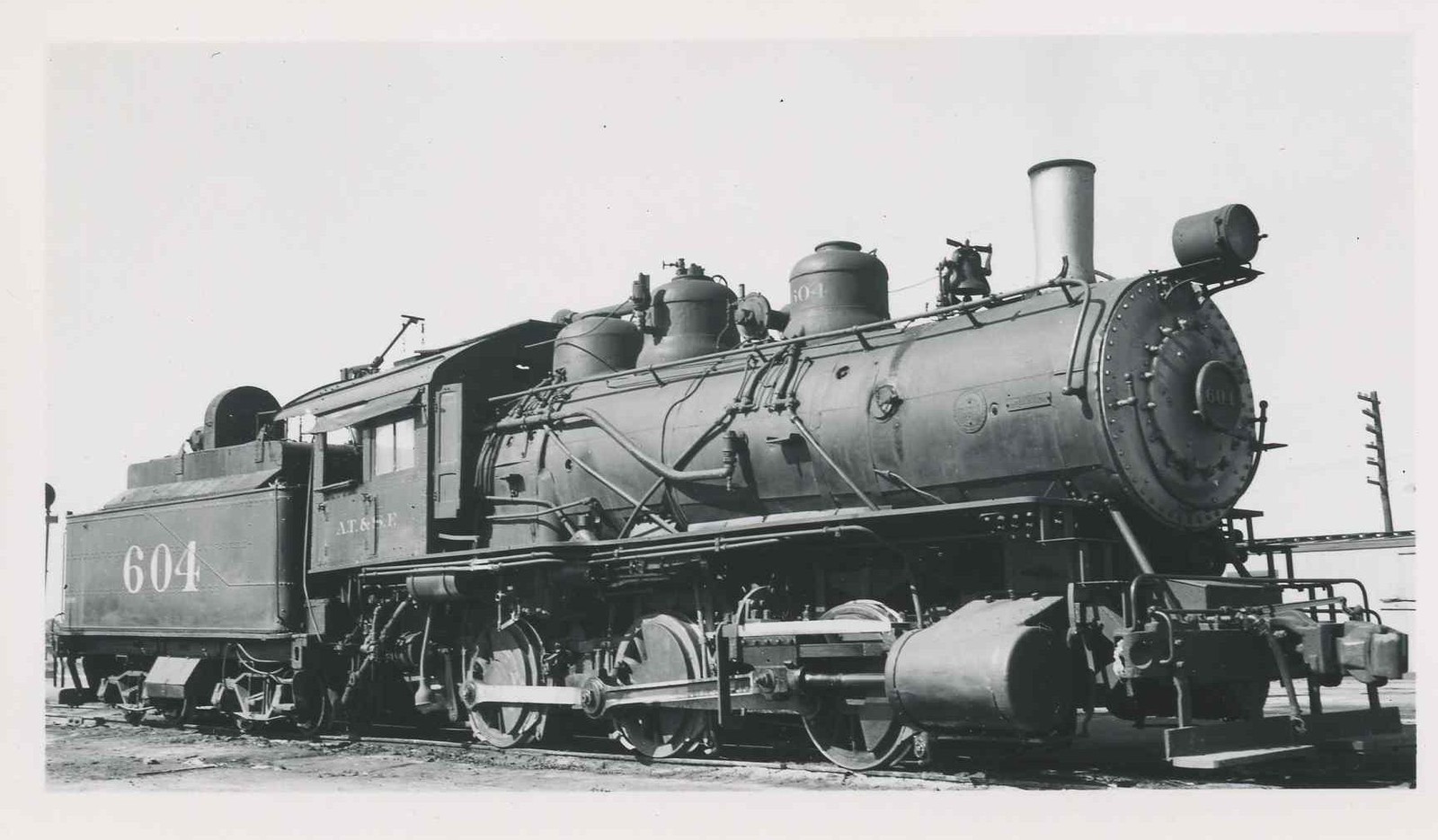 7E421 RP 1947/1950s? AT&SF SANTA FE RAILROAD ENGINE #604 RIVERBANK CA ...
