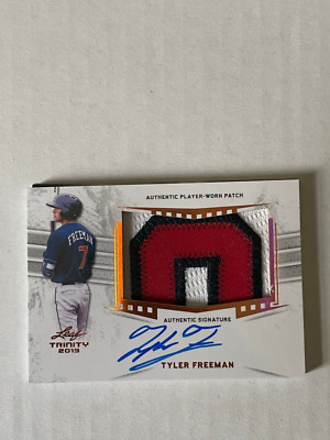 Tyler Freeman 2019 Leaf Trinity PA-TF1 Patch Autograph Cleveland ...