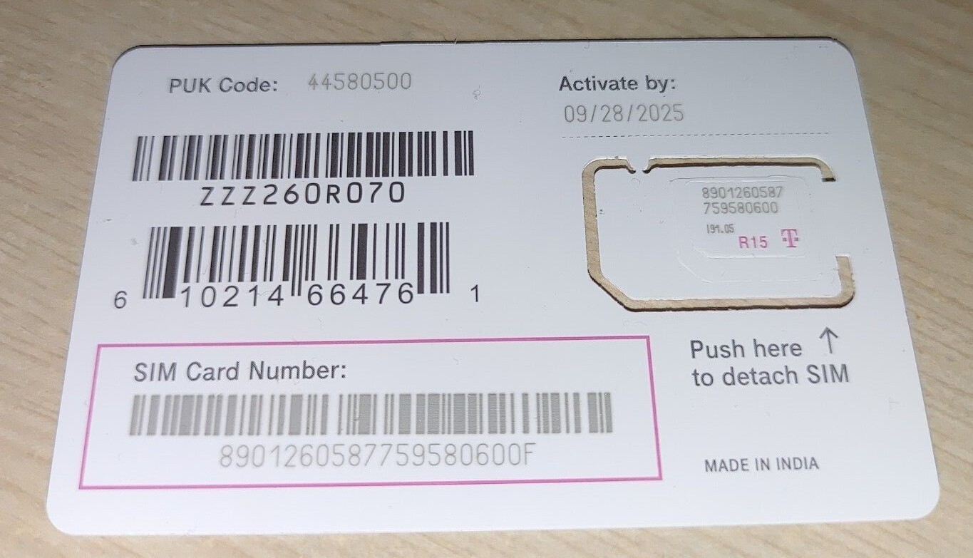 T-Mobile SIM card (3 available - see pics for SIM #s) | eBay