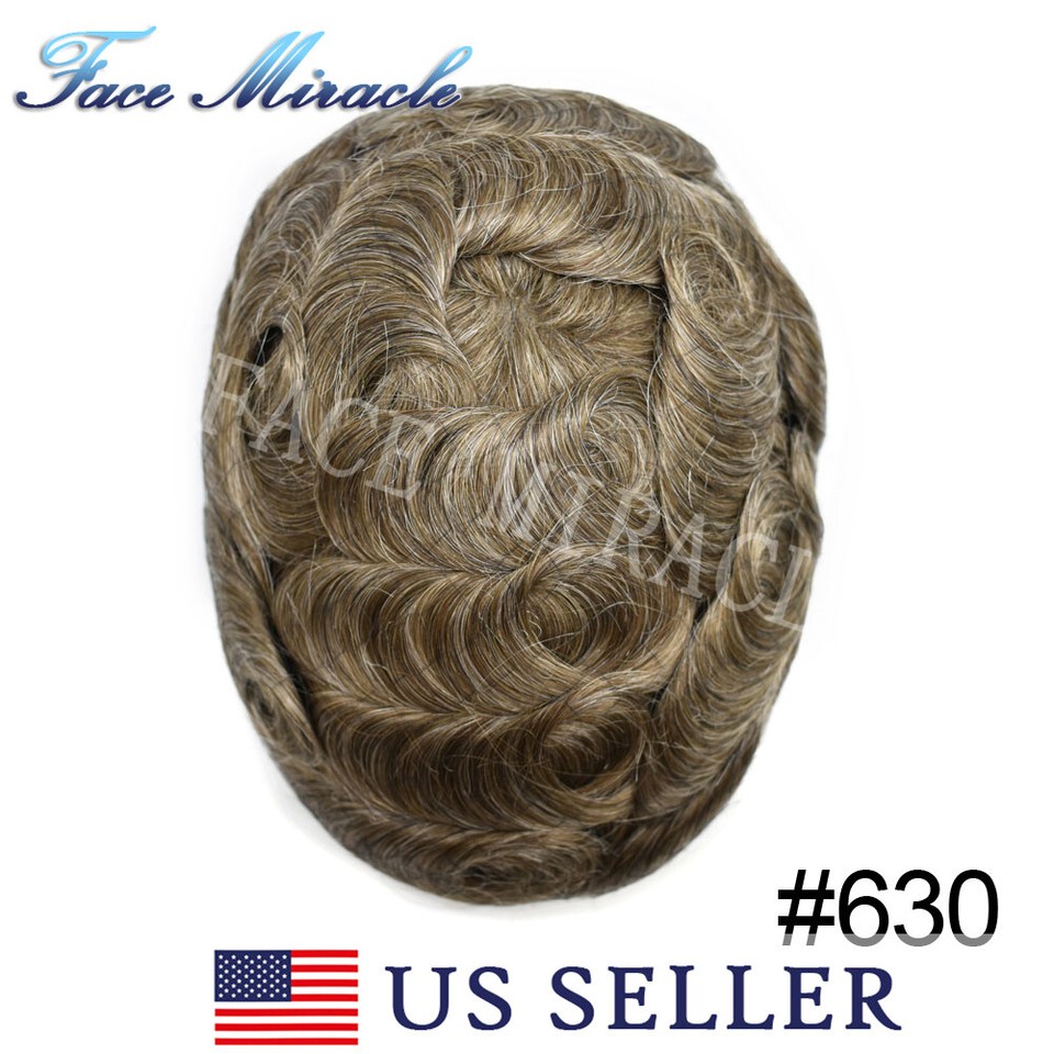 Full Poly Toupee for Men Human Hair System 0.1MM Skin PU Toupee Hair ...