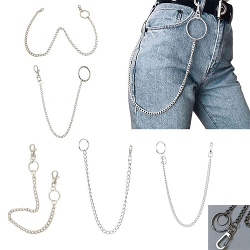 Clip Single Strands Wallet Chain Belt Biker Link Pants KeyChain Hip Hop ...