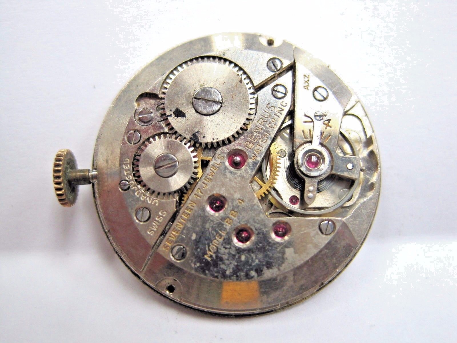 Antique Gents Benrus Watch Movement 17 jewels. 26 mm Model #BB 4 | eBay