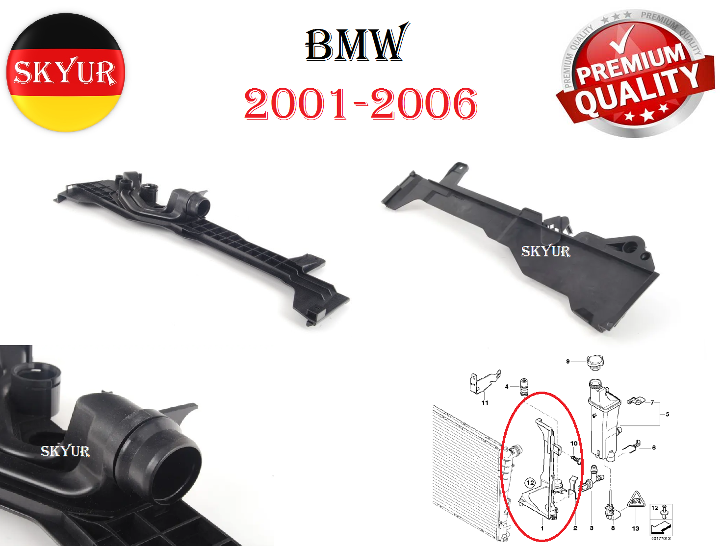 Radiator Support For 2001-2006 BMW X5 Cooling Mounting Plate for AT ...