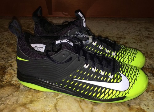 NIKE Air Trout 2 Pro Low Black Volt Baseball Metal Spikes Cleats Mens ...