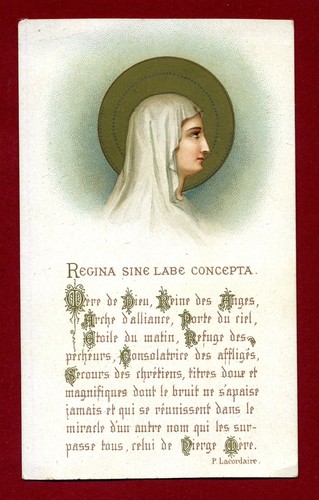 SANTINO REGINA SINE LABE CONCEPITA IMAGE PIEUSE - HOLY CARD ...