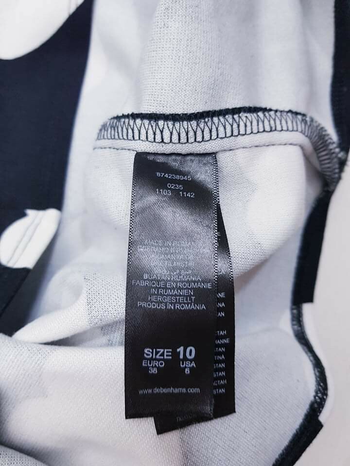 Red Herring Womens Long Sleeve Hearts Dress Black/White Size 10UK | eBay UK