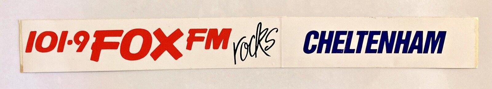 101.9 Fox FM Rocks Cheltenham Bumper Sticker - Melbourne Radio | eBay