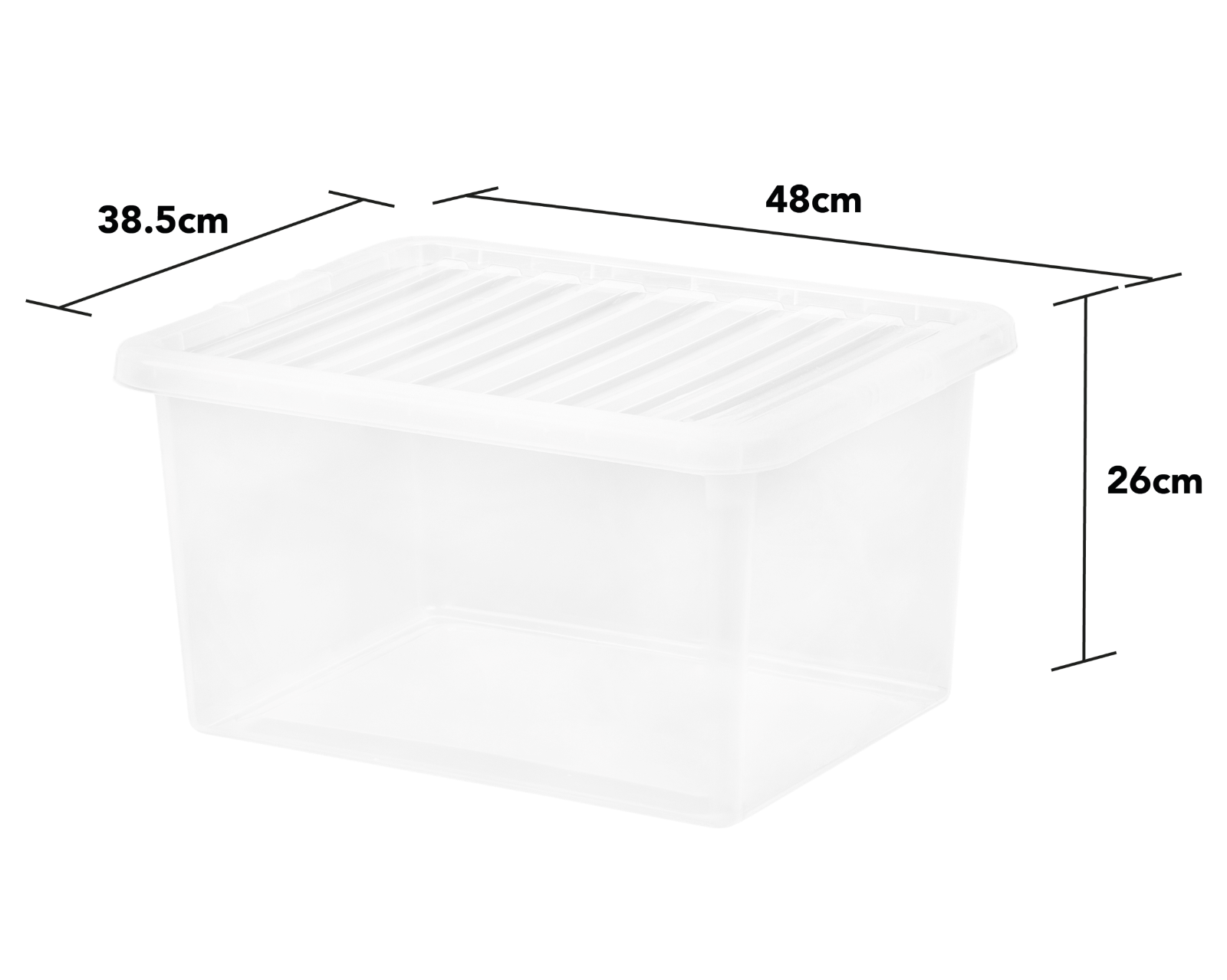 4L to 110L Storage Boxes With Lid Crystal Clear Plastic Stackable ...