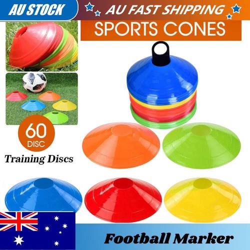 60pcs Training Discs Markers Cones Soccer Rugby Fitness Exercise Sports ...