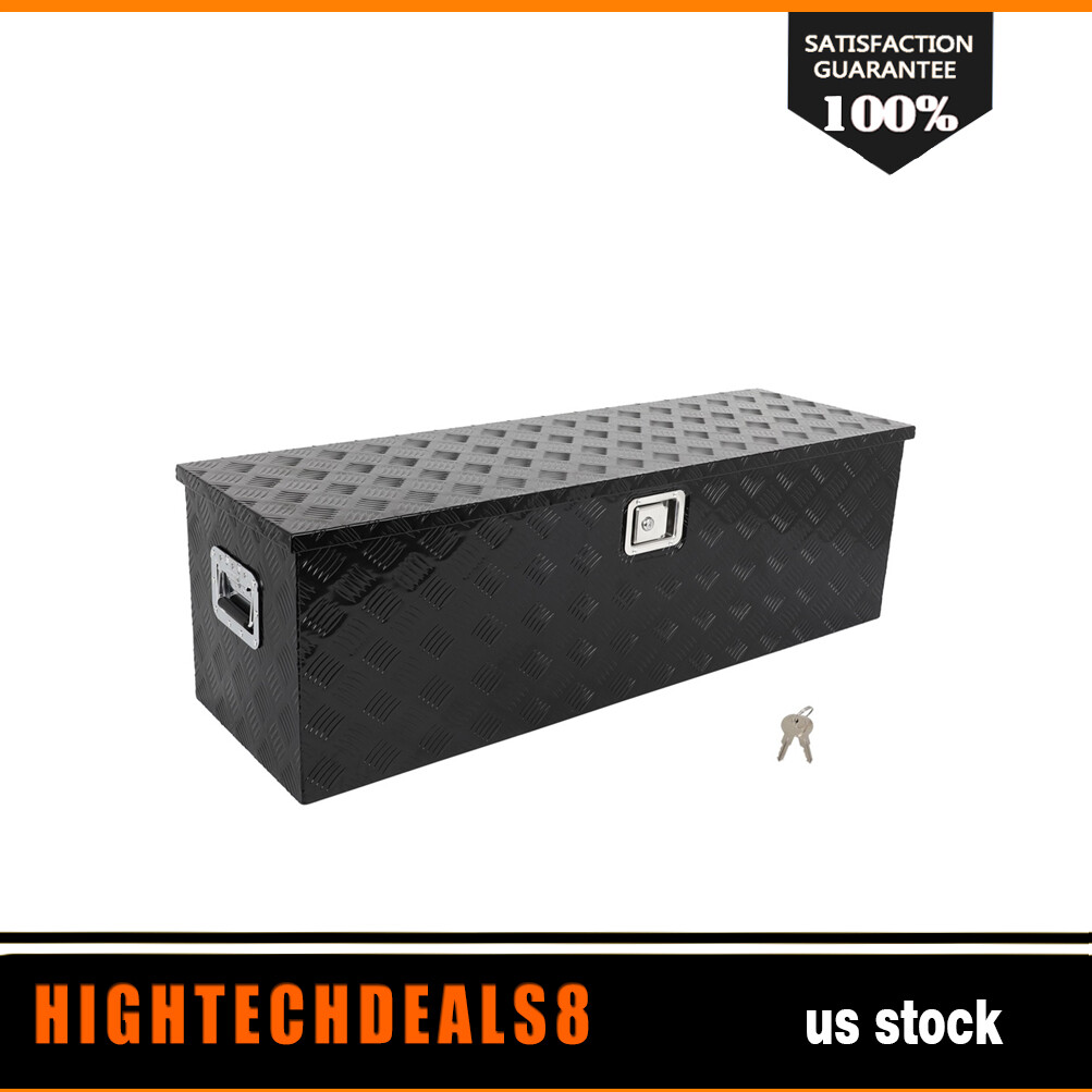 48"x15"x15" Black Aluminum Pickup Truck Trunk Bed Tool Box Trailer ...
