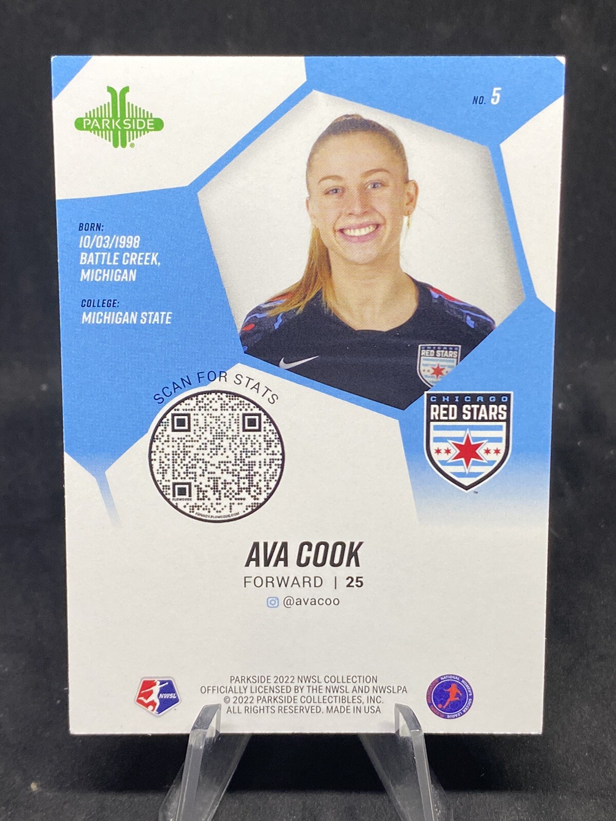2022 Parkside NWSL - Black & White #5 Ava Cook (RC) for sale online | eBay