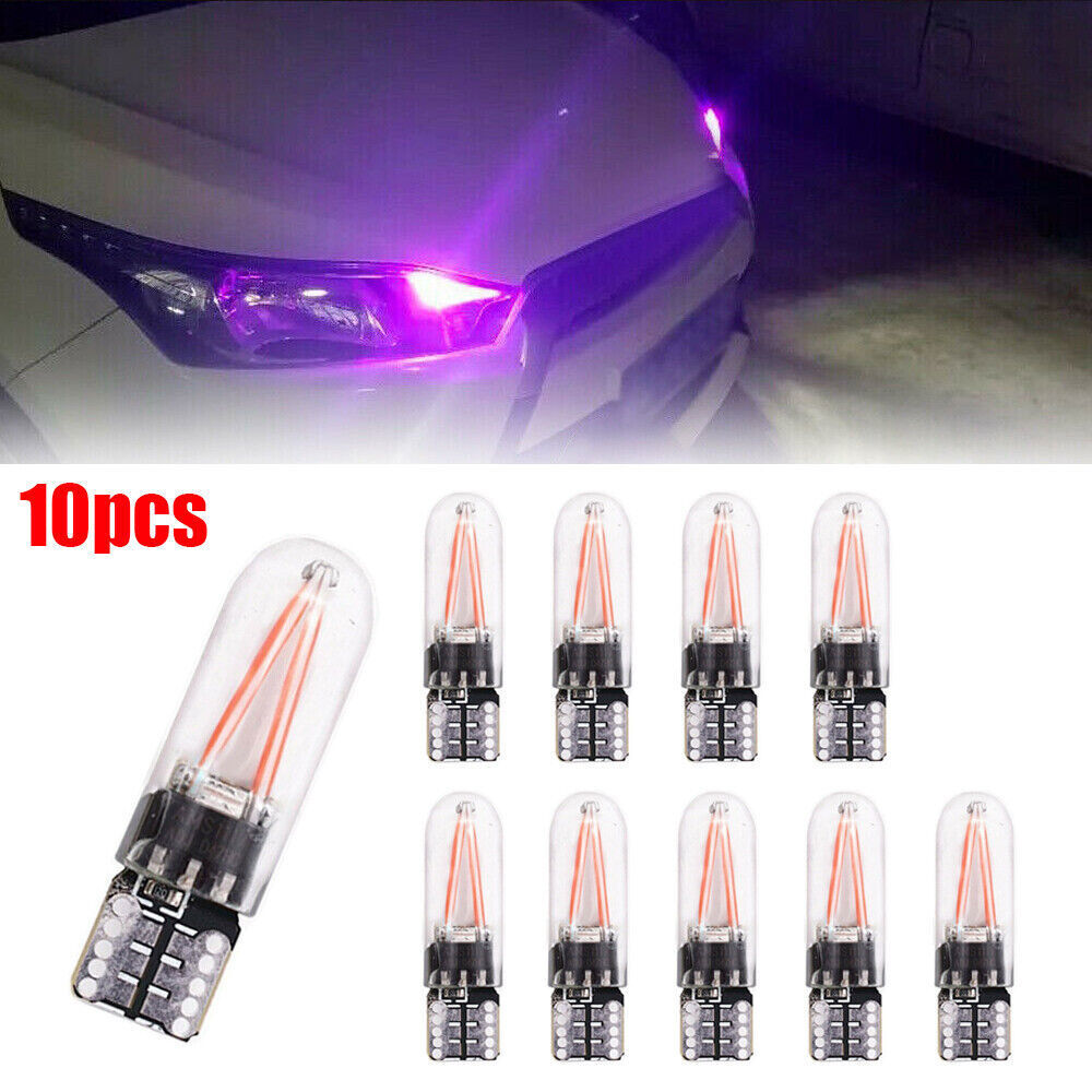 10x T10 194 168 W5W COB LED CANBUS Silica Glass License Light Bulbs ...