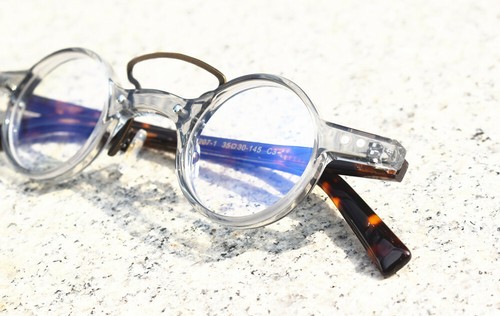 Vintage Hand Made Acetate Retro Small Round Eyeglass Frames Glasses ...