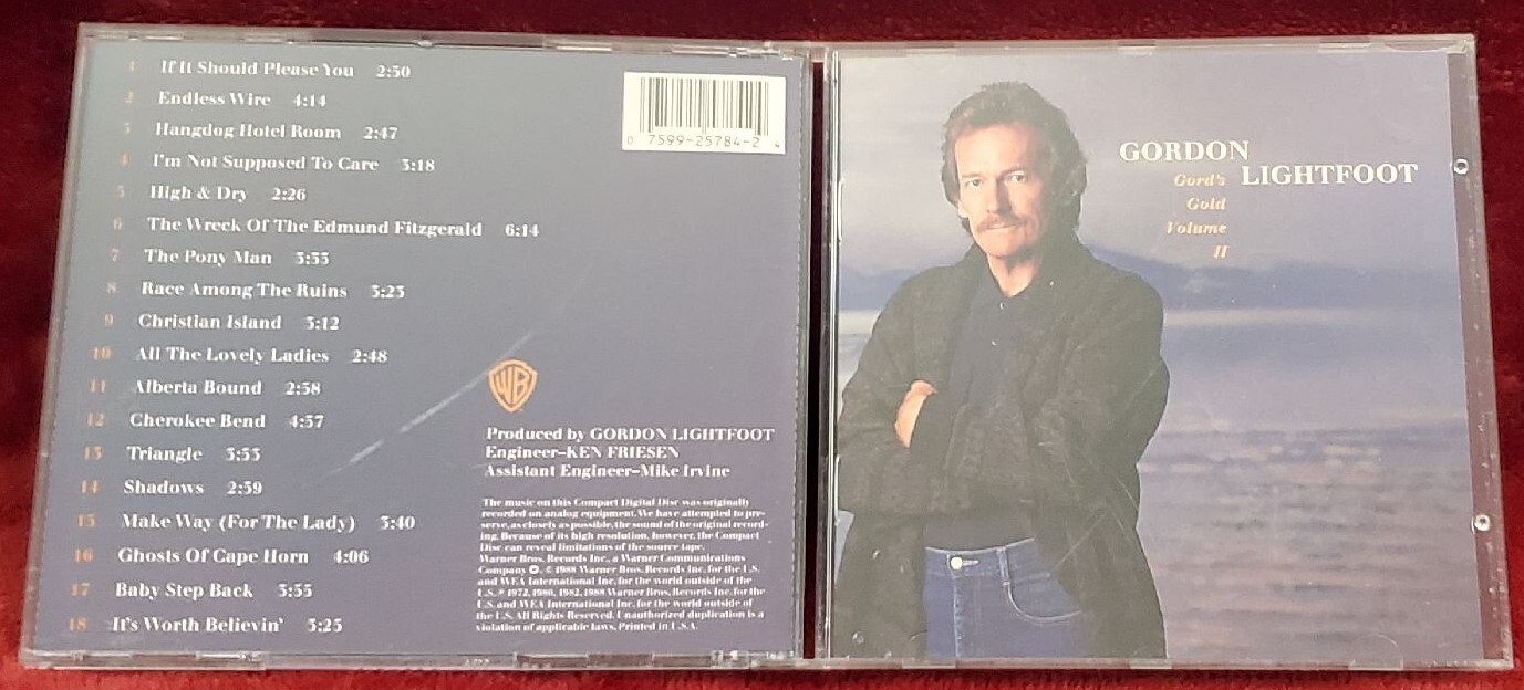 Gordon Lightfoot Gord’s Gold Volume II CD 18 SONGS | eBay