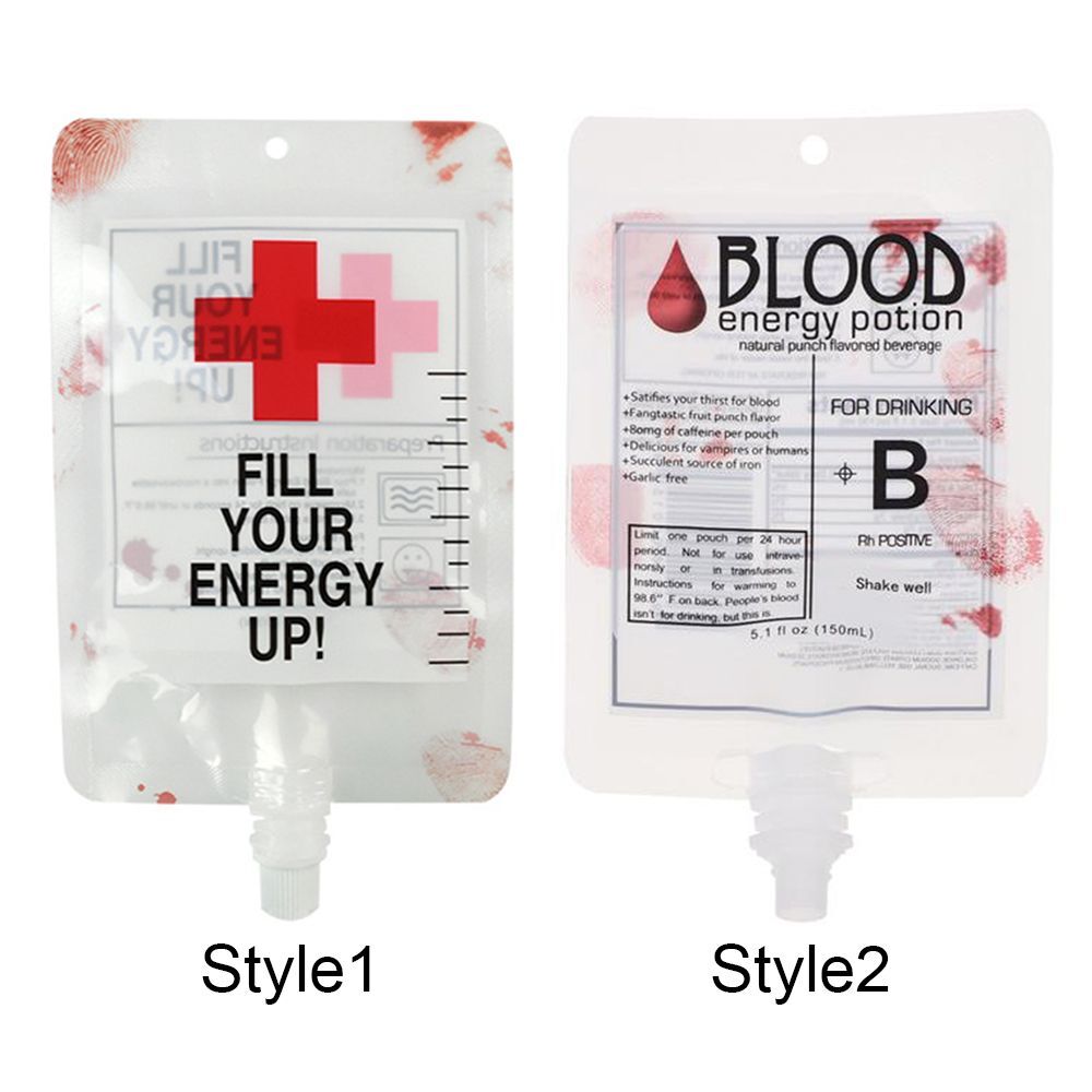 Horror Props Halloween Blood Bag Energy Pack Vampire Blood Pouch ...
