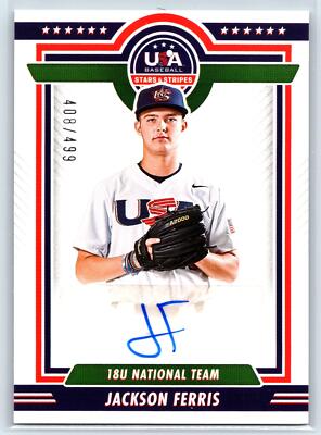 Jackson Ferris 2022 Panini USA Baseball Signatures Blue Ink AU,SN #/499 ...