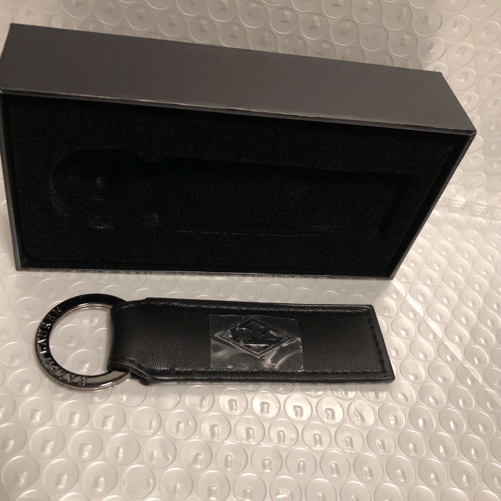 RALPH LAUREN RALPH'S BLACK DIAMOND CLUB LEATHER KEYCHAIN KEY RING FOB ...