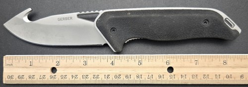 8.5” Black GERBER Moment Folding Knife w/ Gut Hook & Lanyard Loop | eBay