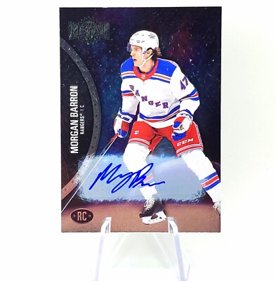 2021-22 UD Morgan Barron Rookie Auto Autograph NY Rangers Skybox Metal ...