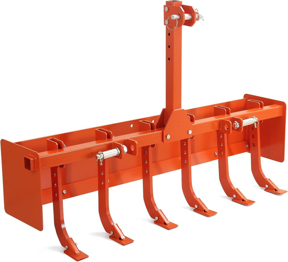 55" Box Scraper 3 Point Box Blade Grader 6 Plow Shanks for Cat-0 & Cat ...