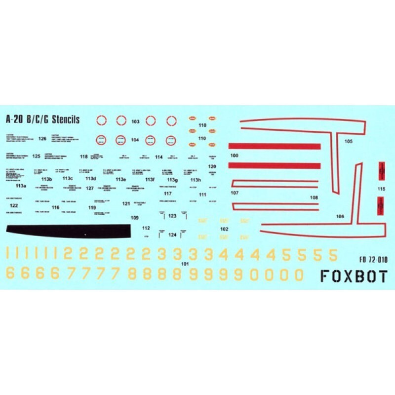 FOXBOT 72-010 Scale 1:72 Decals Stencils for A20B/C/G Boston for scale model kit | eBay