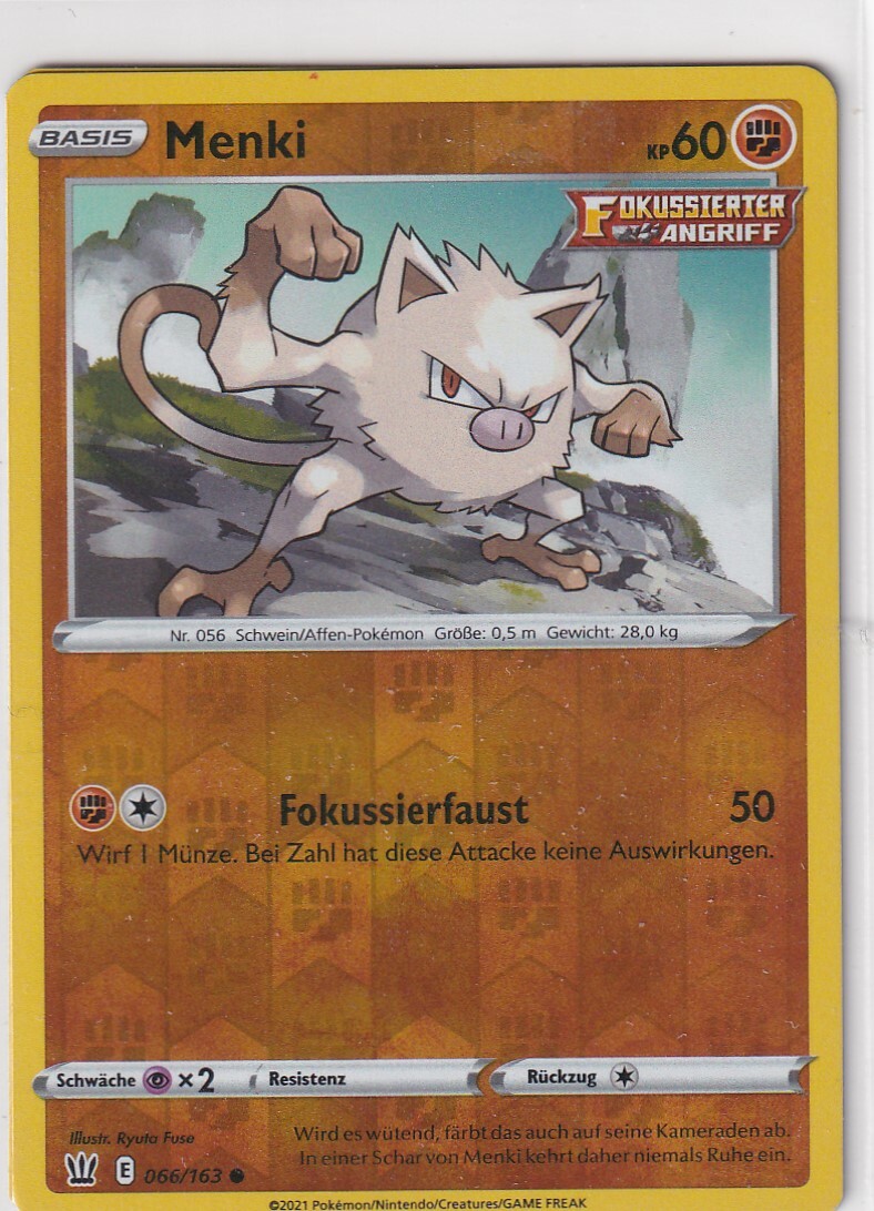 Pokemon Mappa Kampfstile No. 66/163 Menki Reverse Holo Tedesco | eBay