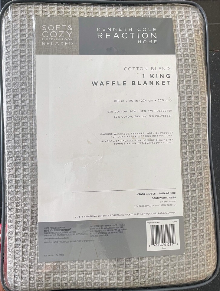 Kenneth Cole REACTION Home King Soft & Cozy Cotton Blend Waffle Blanket ...