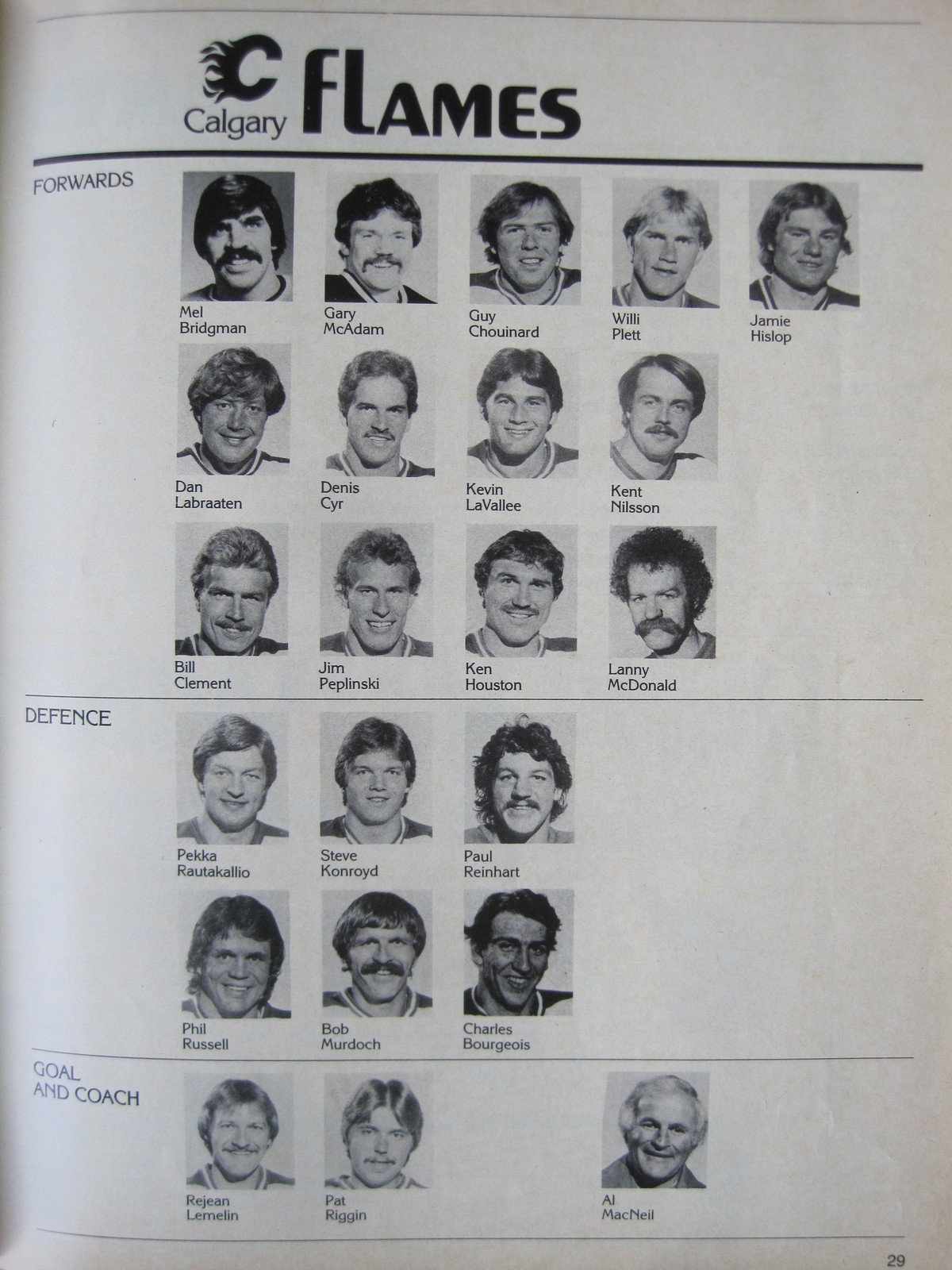 1981/82 VANCOUVER CANUCKS VS CALGARY FLAMES NHL PROGRAM PAT RIGGIN PAUL ...