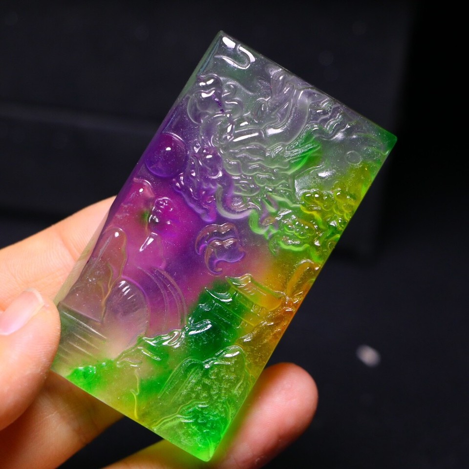 Perfect High Ice Chinese Jadeite Jade Precision Carving Dragon Pendant ...