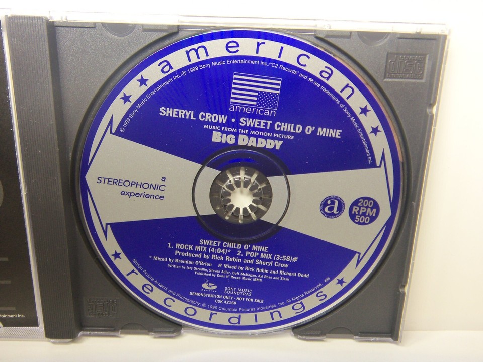 PROMO CD SINGLE -SHERYL CROW "SWEET CHILD O' MINE" FROM THE MOVIE BIG DADDY | eBay