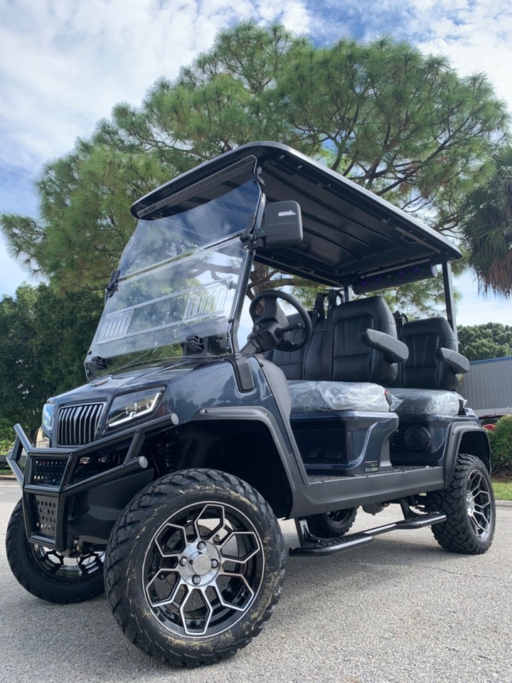 GREY EVOLUTION MAVERICK D5 GOLF CART LSV STREET LEGAL 4 SEAT FAST 105AH ...