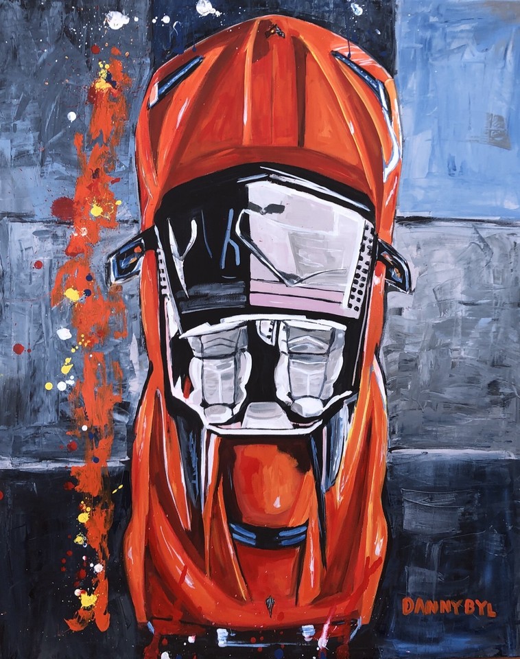 10 Super Cars Exotic Original Paintings Contemporary retired ARTIST Dan ...