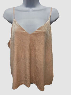 $48 Free Press Women's Pink Velvet Tank Top Size XL | eBay