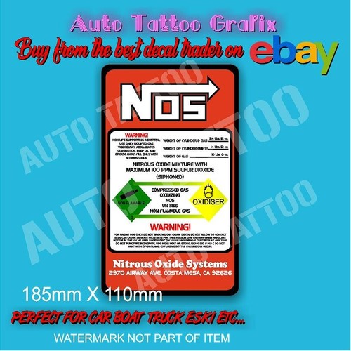 Nitrous NOS Bottle Decal Sticker Overlay Hot Rod Drag JDM Supercharge ...