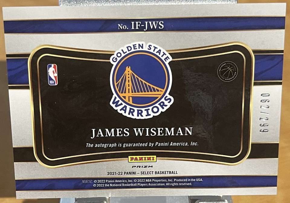 2021-22 Select Basketball James Wiseman In Flight Auto #/299 Warriors ...