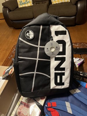 AND1 Basketball Backpack Black White Padded Laptop Sports Bag NWT | eBay