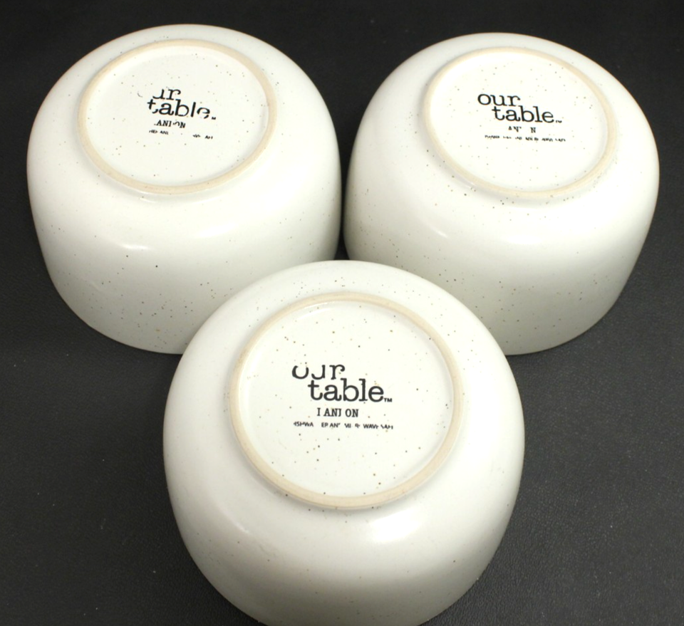 Our Table Landon White Sea Salt Soup / Cereal Bowls * Set of 3 * Nice 5 ...