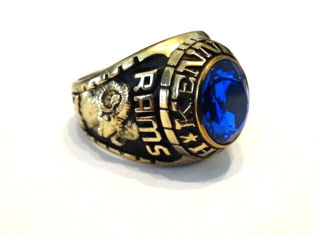 Vintage Gold Lance Kennedy High School Blue Spinel Stone YLTM Gold ...