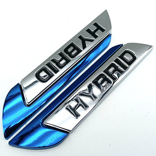 Pair New Hybrid Metal Badge Side Fender 3D Emblem Sticker Decal (blue ...