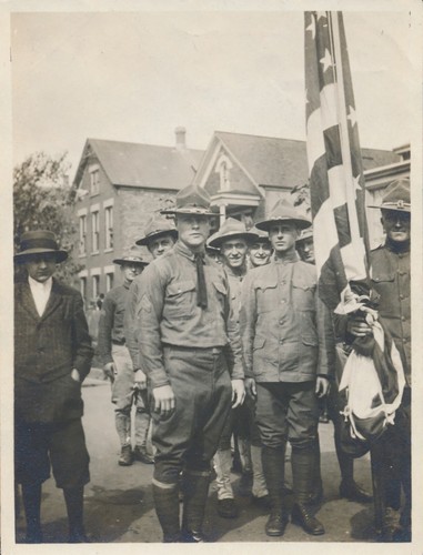 Snapshot Vintage Photo Handsome Soldiers Uniform Sgt US Army WWI Flag ...
