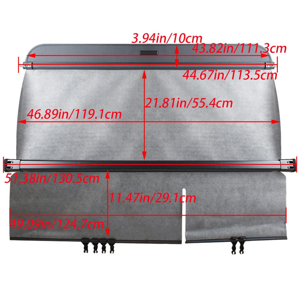 Fit For 2010-2015 Lexus RX Rx350 Rx450H Rear Trunk Cargo Cover Blind ...