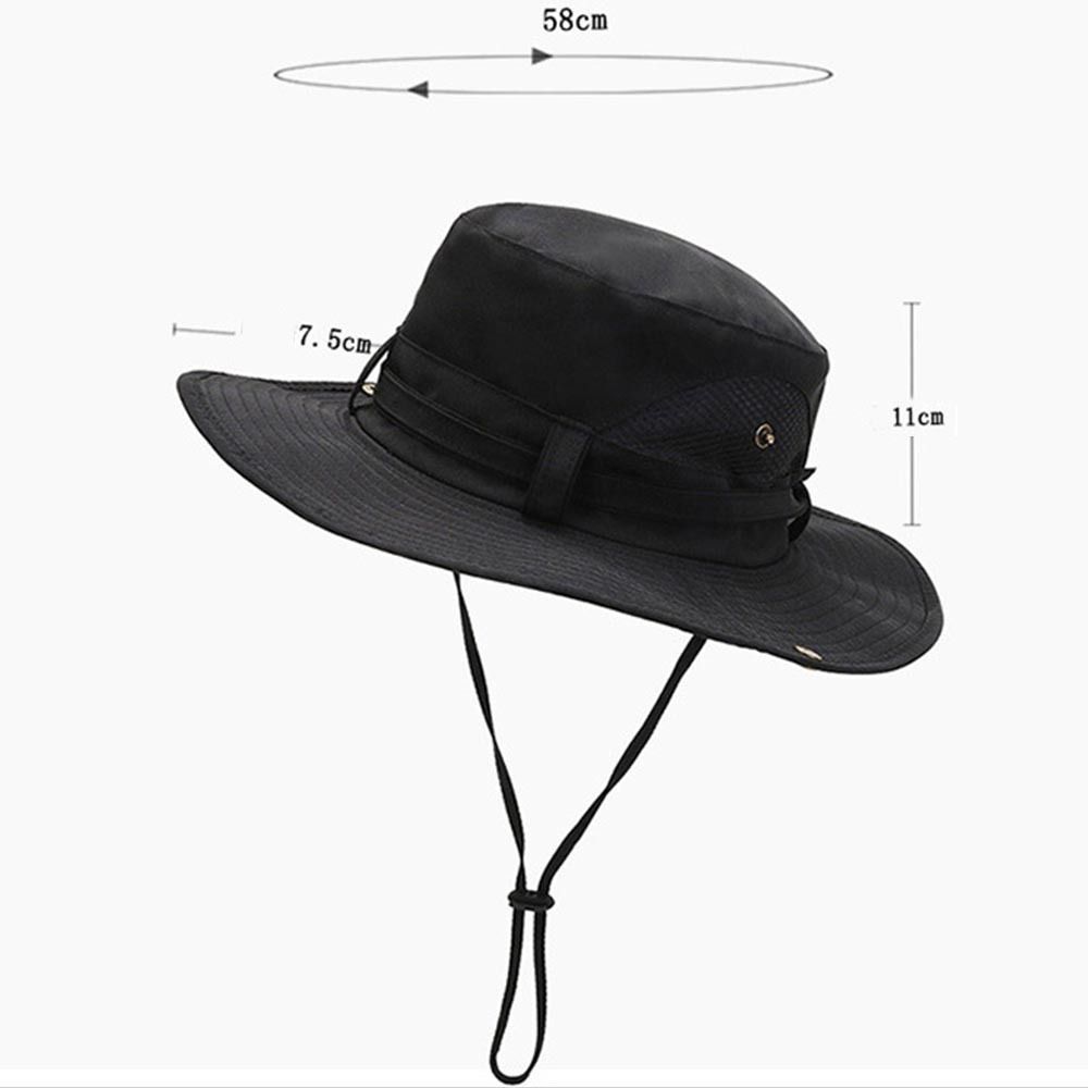 UV Protection Men Bucket Hat Wide Brim Panama Cap Fashion Hiking Hats ...