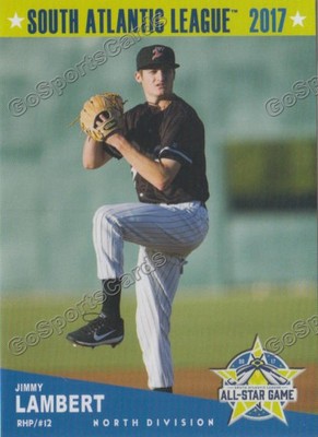 2017 South Atlantic League All Star ND Jimmy Lambert RC Rookie White ...