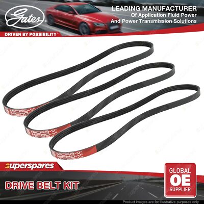 Gates A/C & Alt & P/S Drive Belt Kit for Honda Prelude BA4 2.0L B20A4 ...