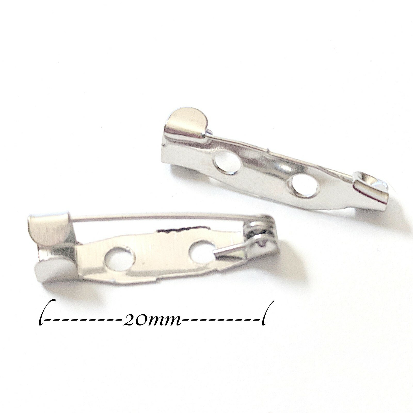 5 x Silver pl bar brooch backs settings for jewellery craft finding ...