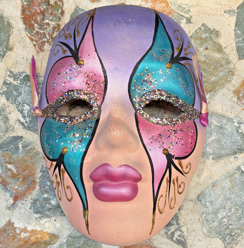 Porcelain Mardi Grass Mask New Orlean Lousanna Colorful Party Mask | eBay