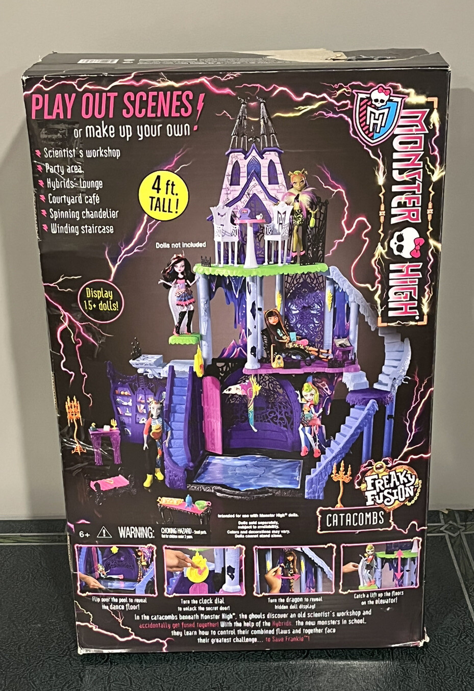 Monster High Freaky Fusion Catacombs Castle Doll House Playset New ...