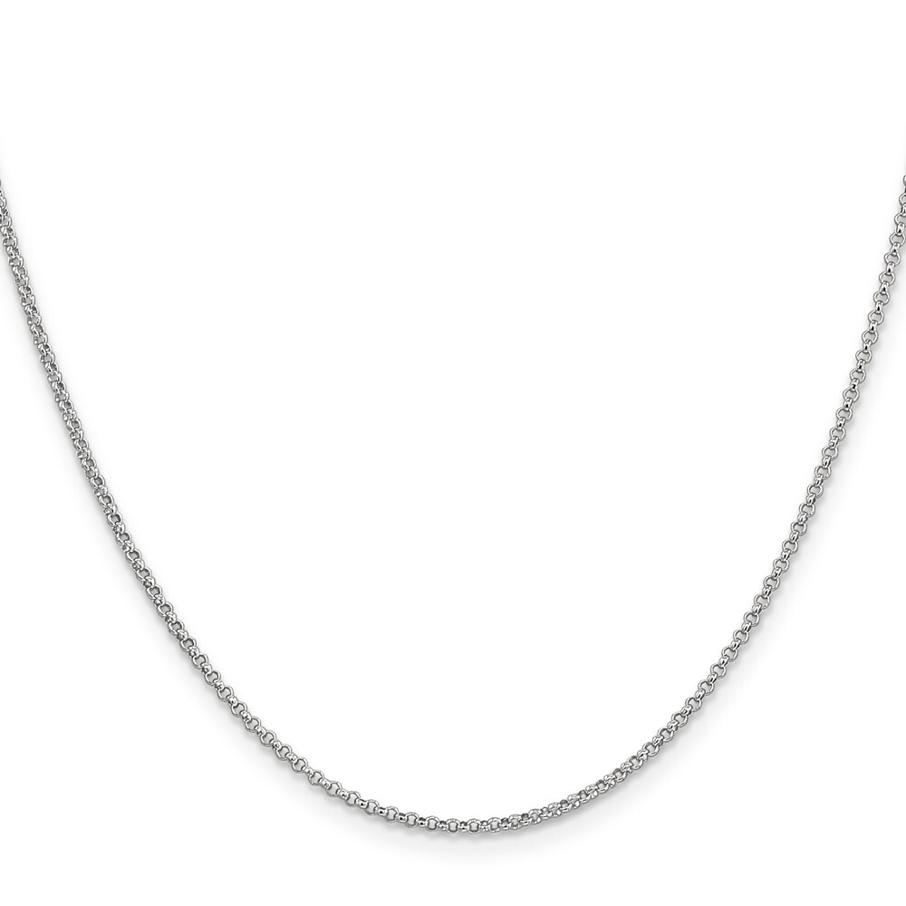 14K White Gold 16" 1.55mm Rolo Pendant Chain Necklace Perfect Gift for ...