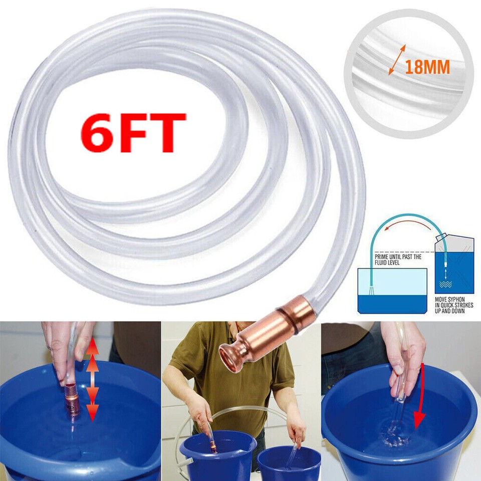 1pc 6FT Siphon Hose Pump Self Priming Jiggler Shaker Transfer Fuel ...
