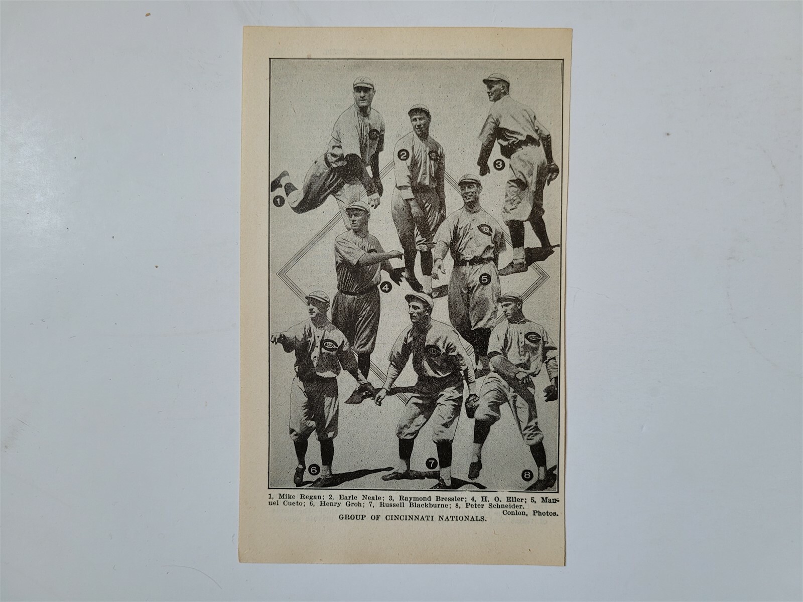 Reds 1918 Team Picture Rube Bressler Lena Blackburne Hod Eller Greasy ...